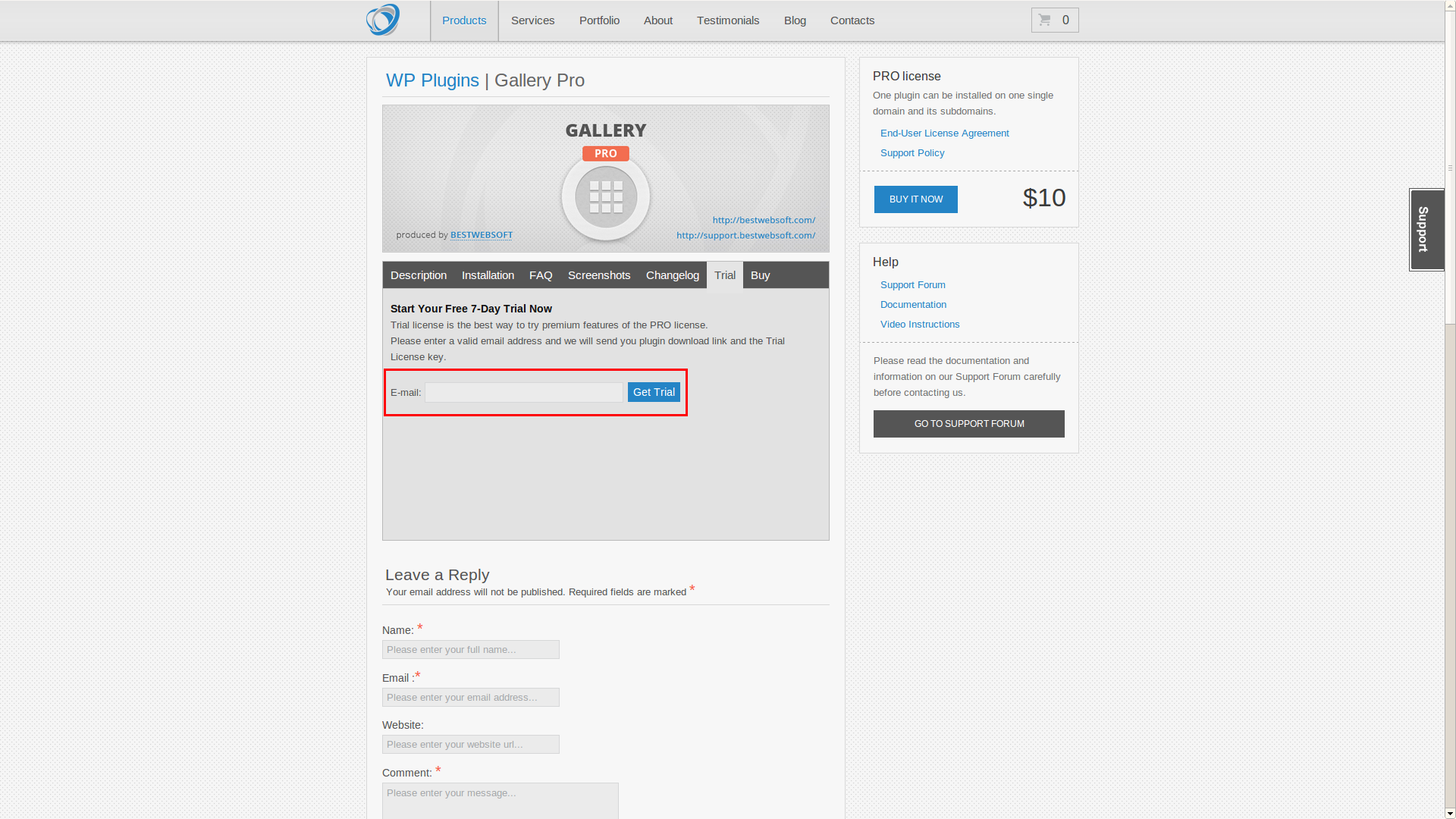 Get Trial License for WordPress PRO Plugins — BestWebSoft