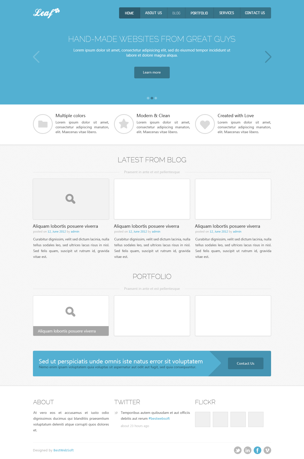 Leaf – Creative HTML5 Template | BestWebSoft