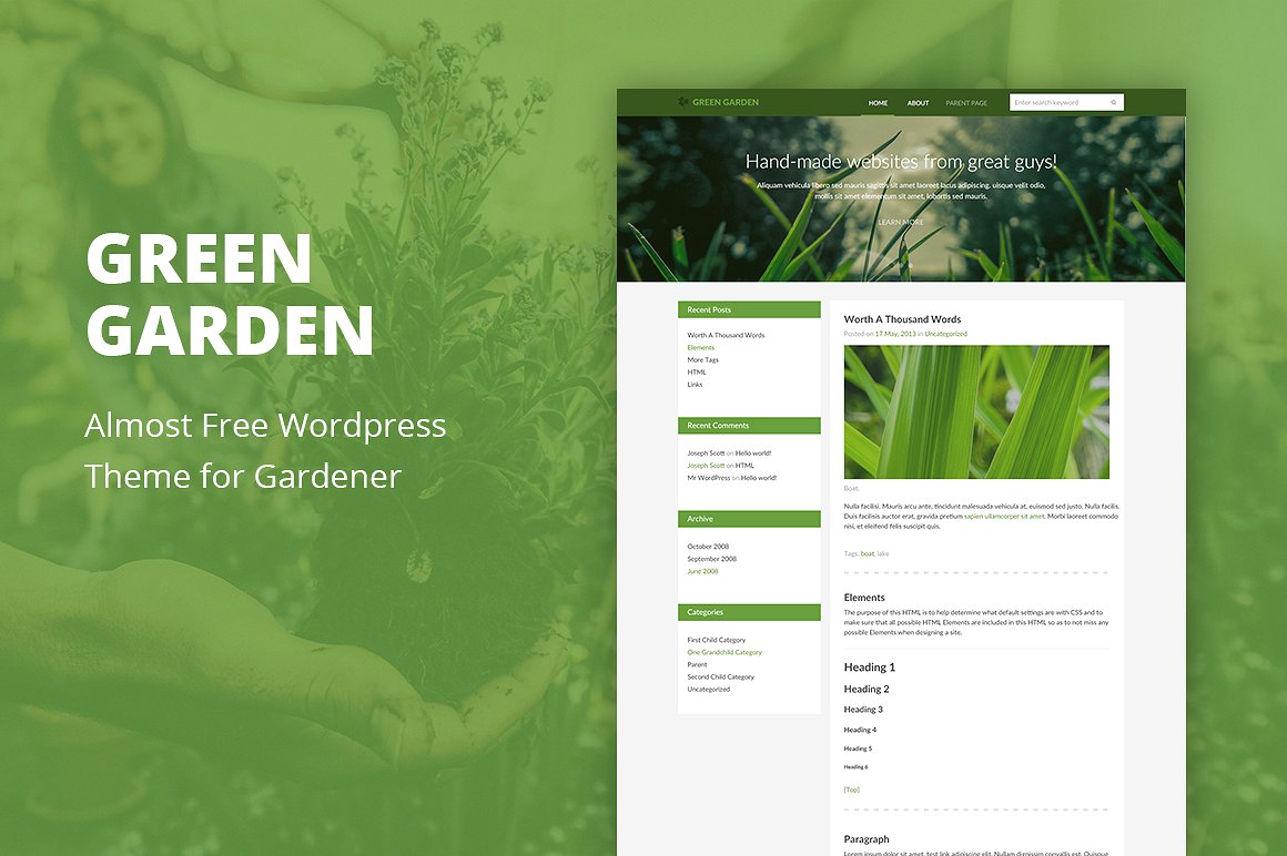 Green Garden – Cheap WordPress Theme | BestWebSoft
