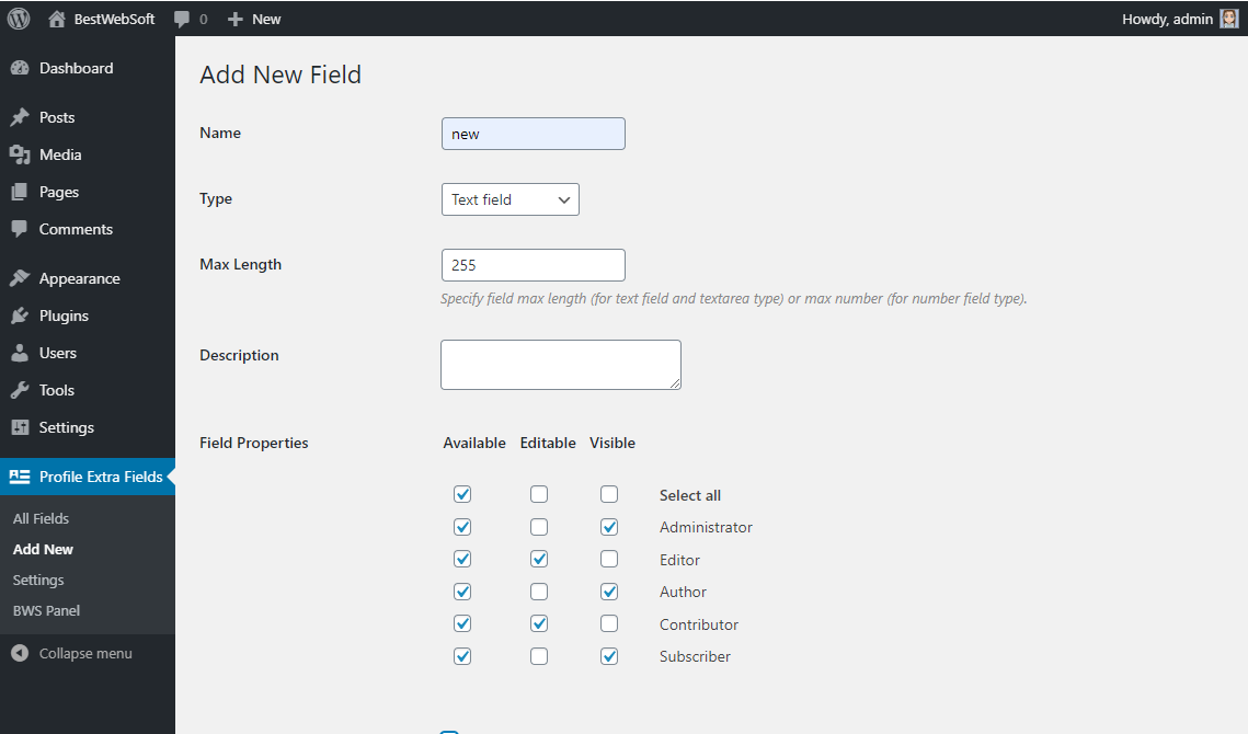 Profile Extra Fields Plugin for WordPress — BestWebSoft Profile Extra Fields Plugin for WordPress — BestWebSoft