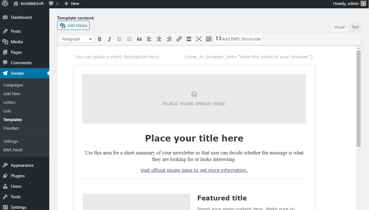 Great Sender Plugin for your WordPress Website — BestWebSoft