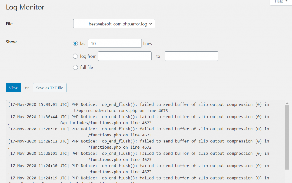 Error Log Viewer by BestWebSoft — BestWebSoft