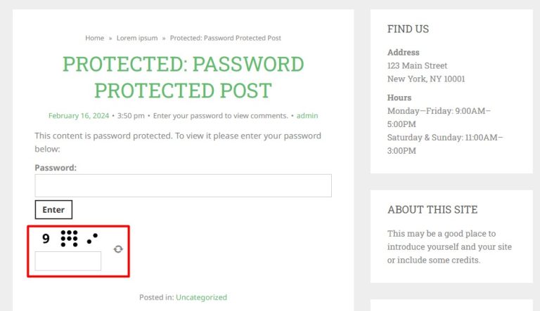 How to Add Captcha to Password Protected WordPress Pages